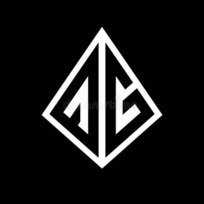 QG Logo Letters Monogram with Prisma Shape Design Template Stock Vector ...