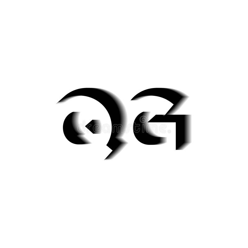 QG Monogram Shadow Shape Style Stock Vector - Illustration of vector ...