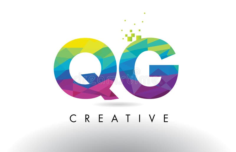 QG Q G Colorful Letter Origami Triangles Design Vector. Stock Vector ...