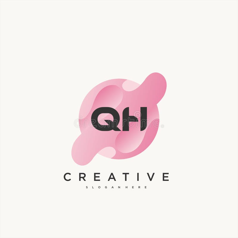 QH Initial Letter Colorful Logo Icon Design Template Elements Vector ...