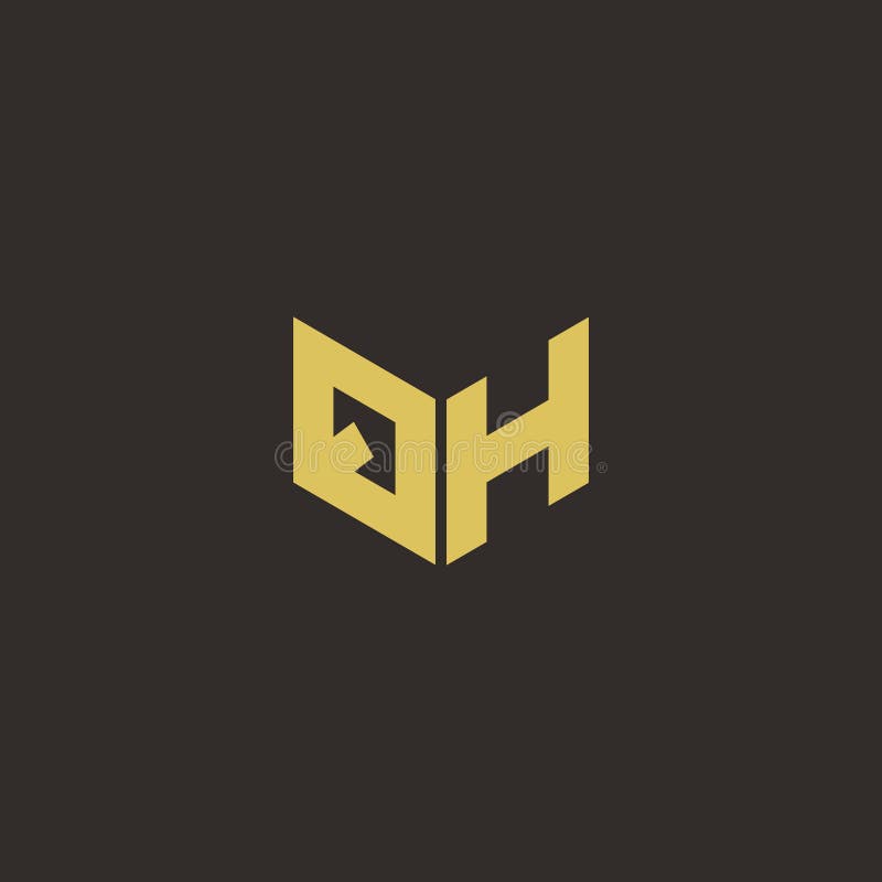 QH Logo Letter Initial Logo Designs Template with Gold and Black ...