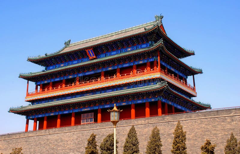 Old Gate in the Temple of Heaven, Beijing. Stock Image - Image of ...
