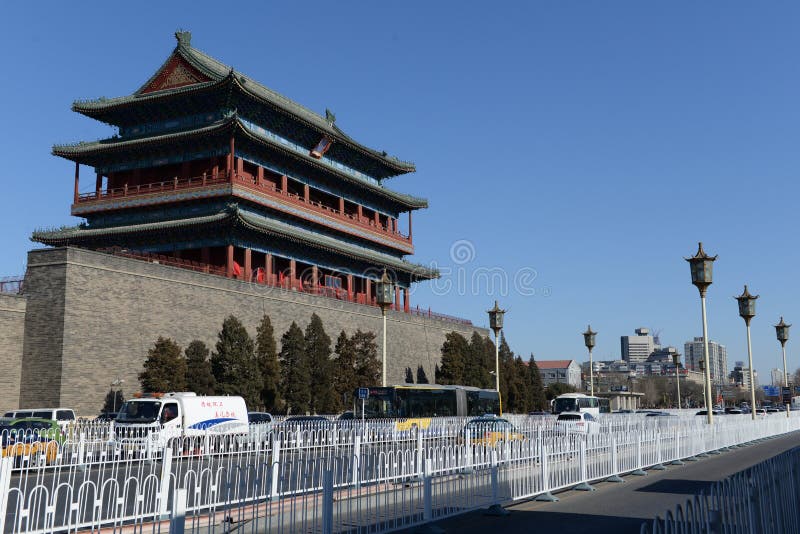 Qianmen Gate Tower in Beijing Editorial Photo - Image of architecture ...