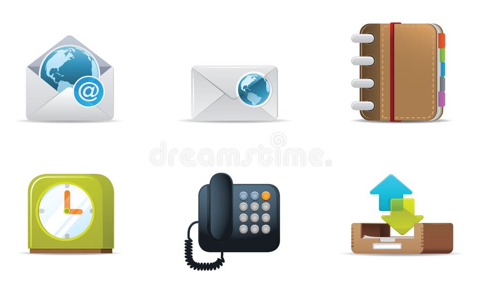 Qicon Web icons 3 stock vector. Illustration of envelope - 20762029