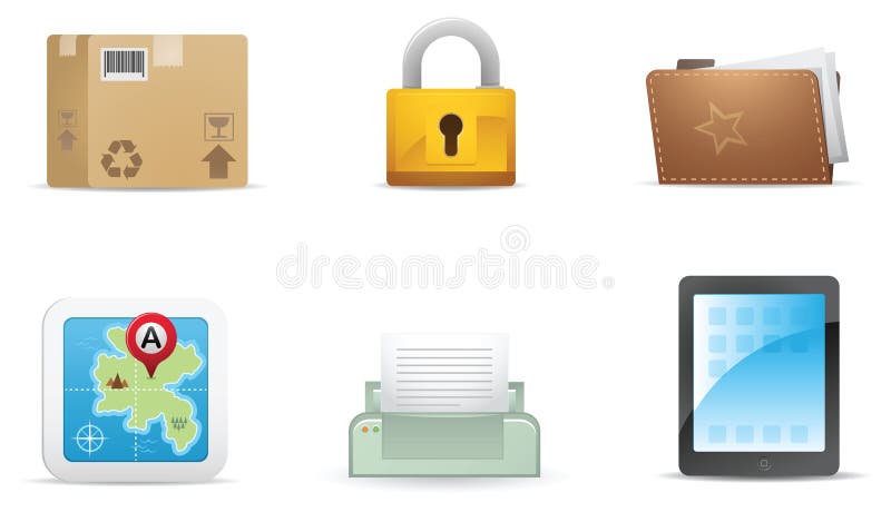 Qicon Web icons 6 stock vector. Illustration of folder - 20762053