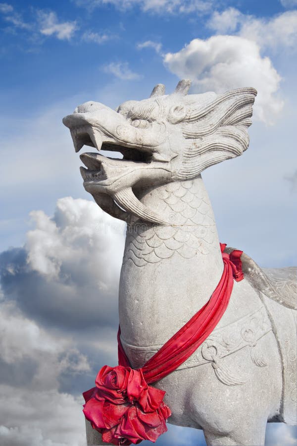 Qilin Asian Mythological Statue Stock Photo - Image of historic, design ...