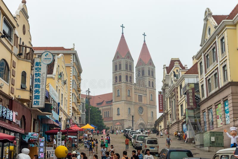 Old Style German Colonial Buildings in Downtown Qingdao, China ...