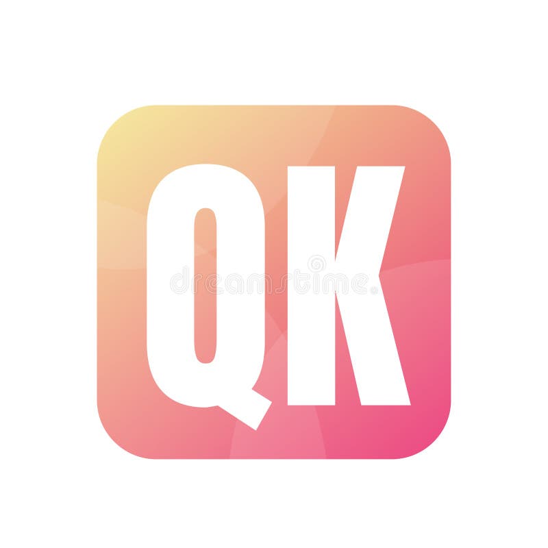QK Letter Logo Design with Simple Style Stock Vector - Illustration of ...