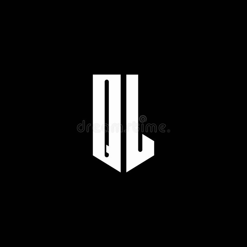 QL Logo Monogram with Emblem Style Isolated on Black Background Stock ...