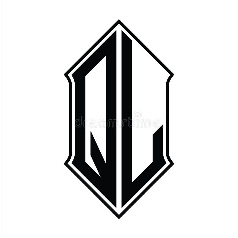 QL Logo Monogram with Shieldshape and Outline Design Template Vector ...