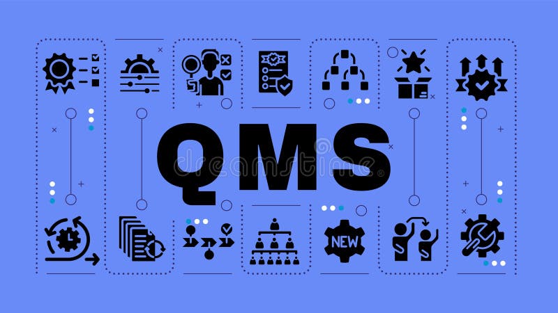 QMS blue word concept stock vector. Illustration of graphic - 318164562