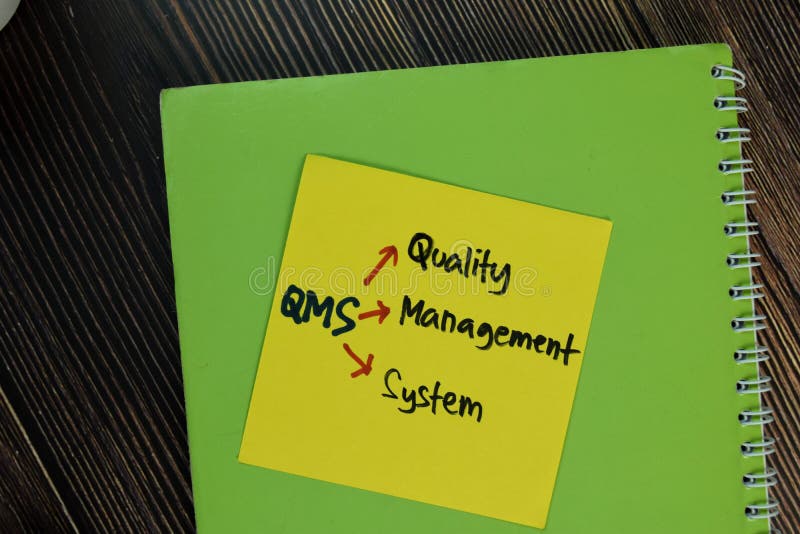 QMS - Quality Management System Write on Sticky Notes Isolated on ...