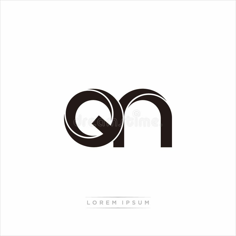 Qn Initial Letter Split Lowercase Modern Monogram Linked Outline ...