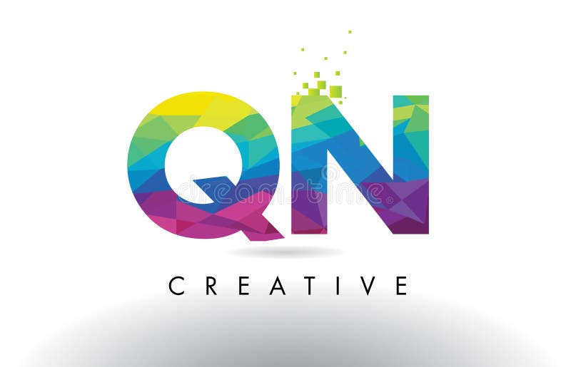 QN Q N Colorful Letter Origami Triangles Design Vector. Stock Vector ...