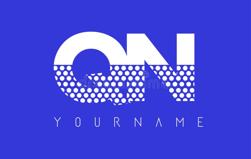 QN Q N Dotted Letter Logo Design with Blue Background. Stock Vector ...