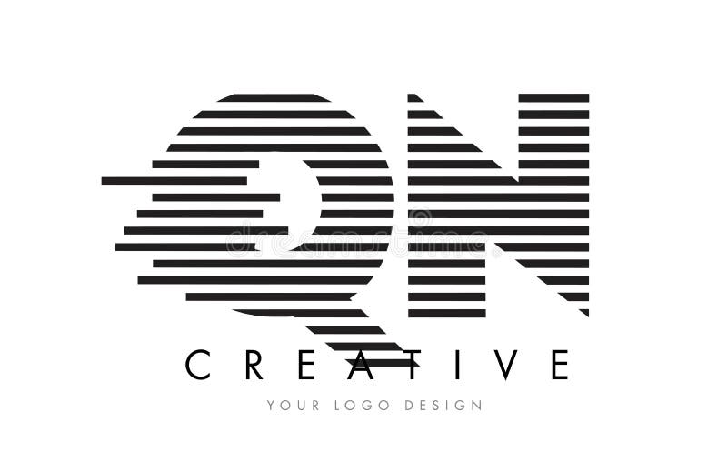 QN Q N Zebra Letter Logo Design with Black and White Stripes Stock ...