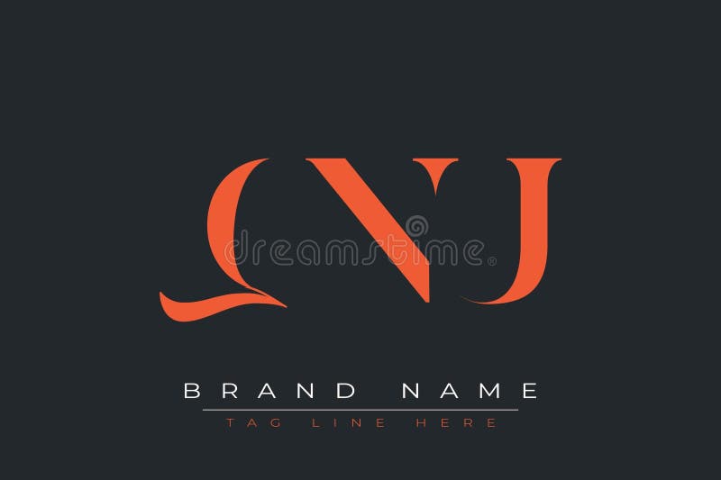 QNU Abstract Letter Logo Design Stock Illustration - Illustration of ...