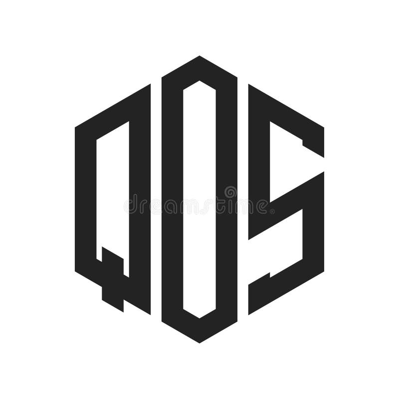 QOS Logo Design. Initial Letter QOS Monogram Logo Using Hexagon Shape ...