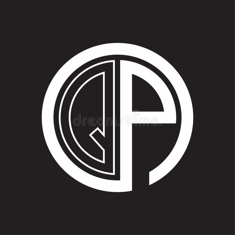 QP Logo with Circle Rounded Negative Space Design Template Stock Vector ...