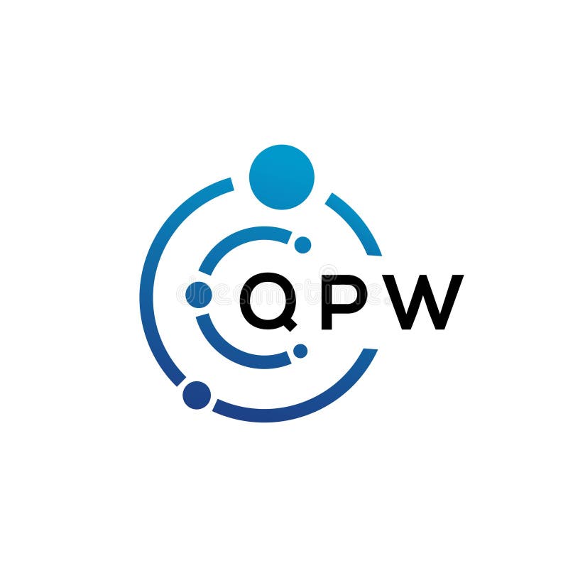 QPW Letter Technology Logo Design on White Background. QPW Creative ...