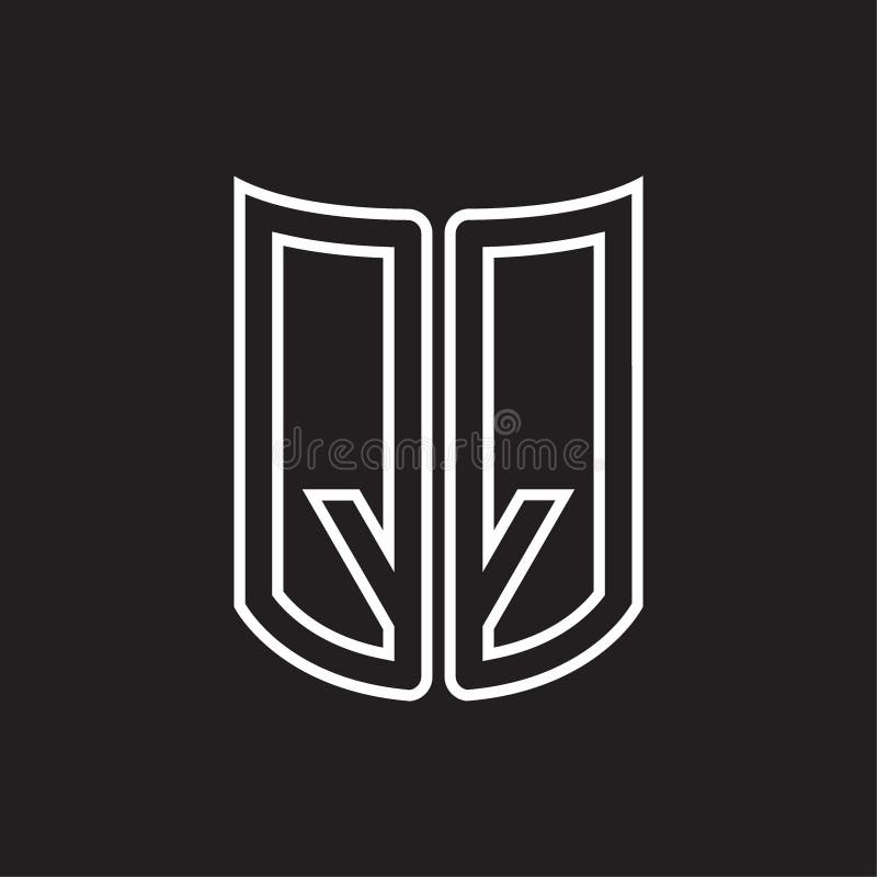 QQ Logo Monogram with Ribbon Style Outline Design Template Stock Vector ...