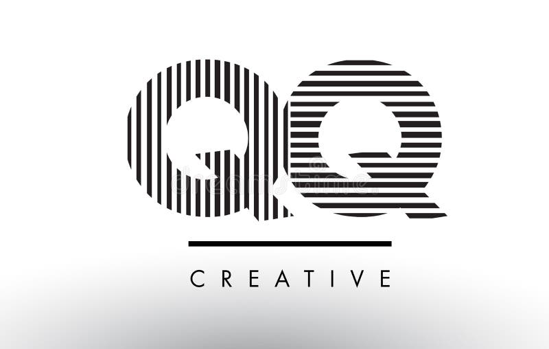 QQ Q Q Black and White Lines Letter Logo Design. Stock Vector ...