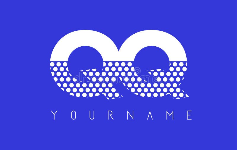QQ Q Q Dotted Letter Logo Design with Blue Background. Stock Vector ...