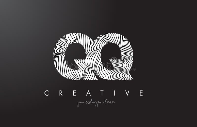 QQ Q Q Letter Logo with Zebra Lines Texture Design Vector. Stock Vector ...
