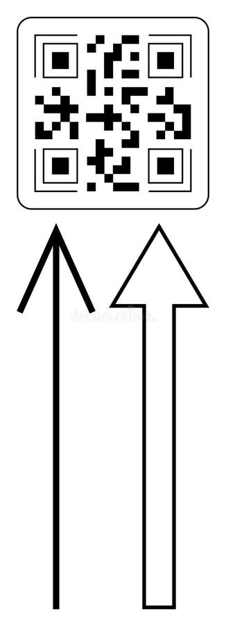 QR Code with Two Upward-pointing Arrows Symbolizing Direction and ...