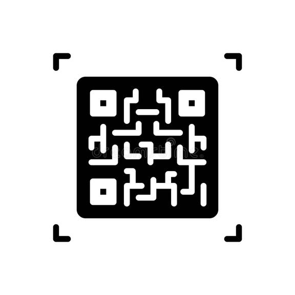Black Solid Icon for Qr Code Access, Qr Code and Electronic Stock ...