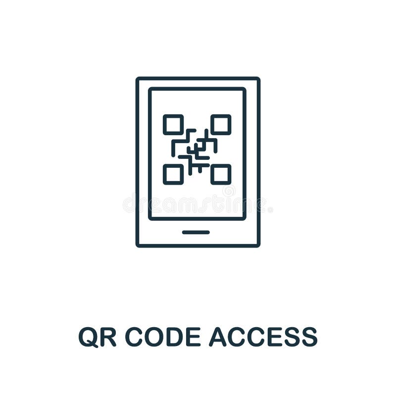 Qr Code Access Icon from Cyber Security Collection. Simple Line Qr Code ...
