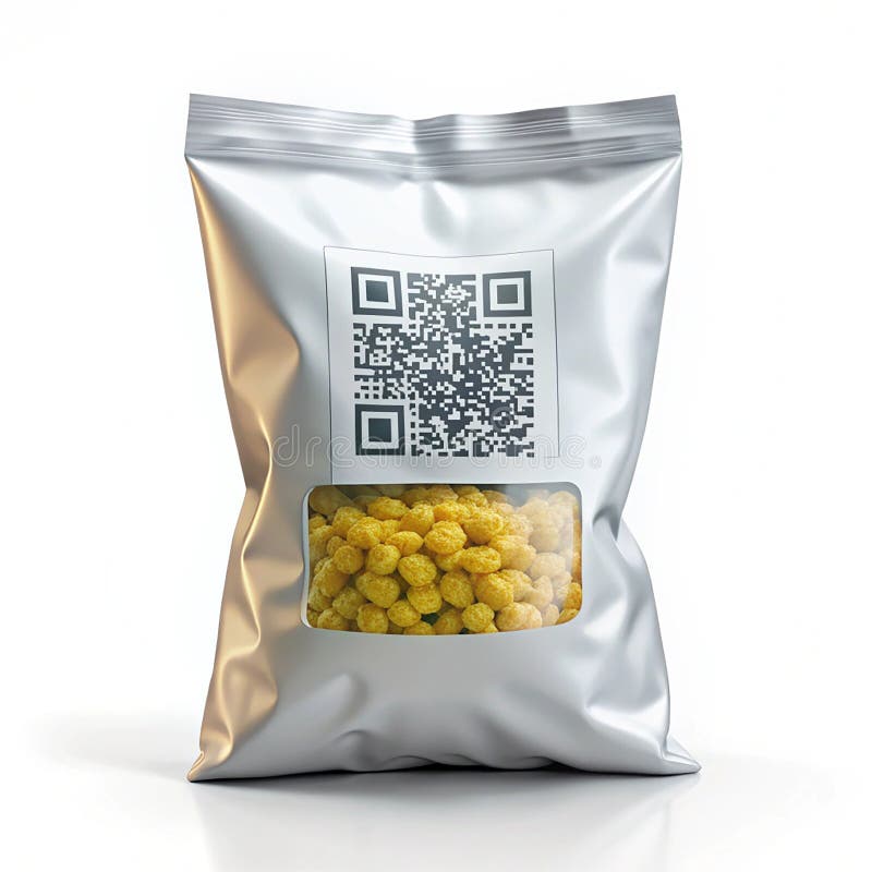 QR Code Activated Snack Bag with AR Game Feature Stock Illustration ...