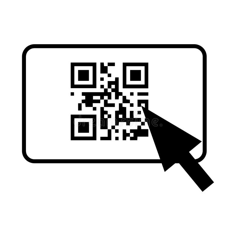Qr Code and Arrow Pointer Icon Image Stock Vector - Illustration of ...