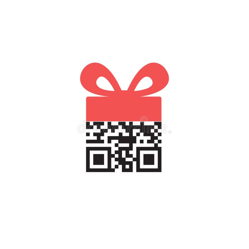 QR Code As a Gift. Vector Icon Stock Vector - Illustration of concept ...