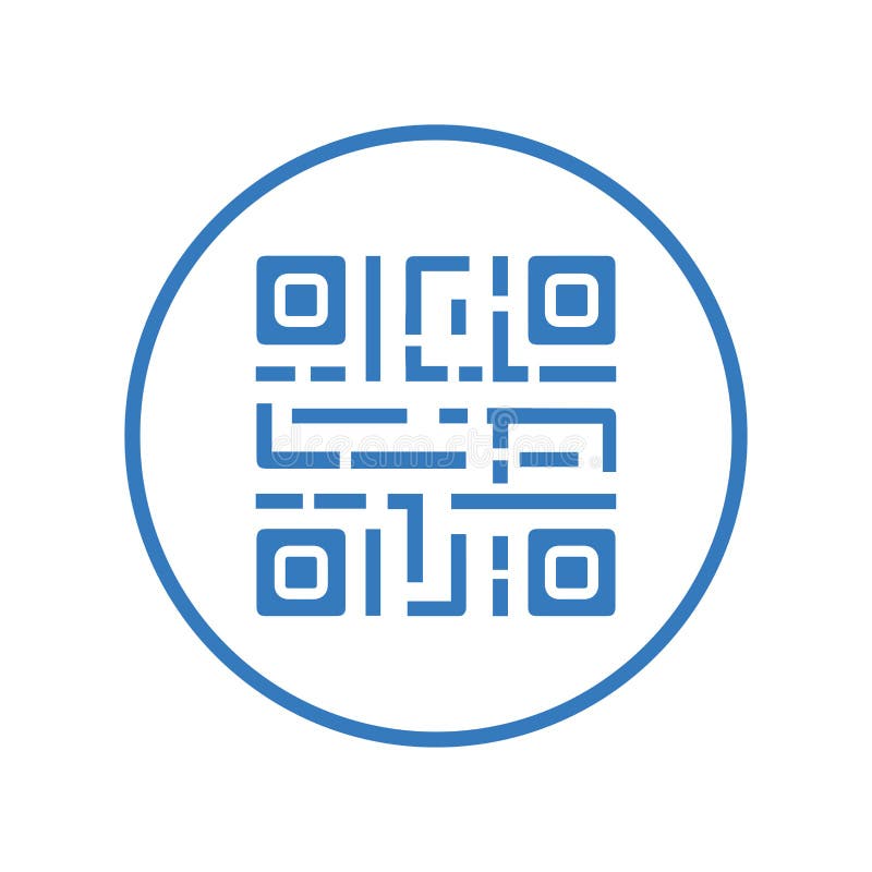 Qr-code Bar-code Icon, Digital Technology / Blue Color Stock Vector ...