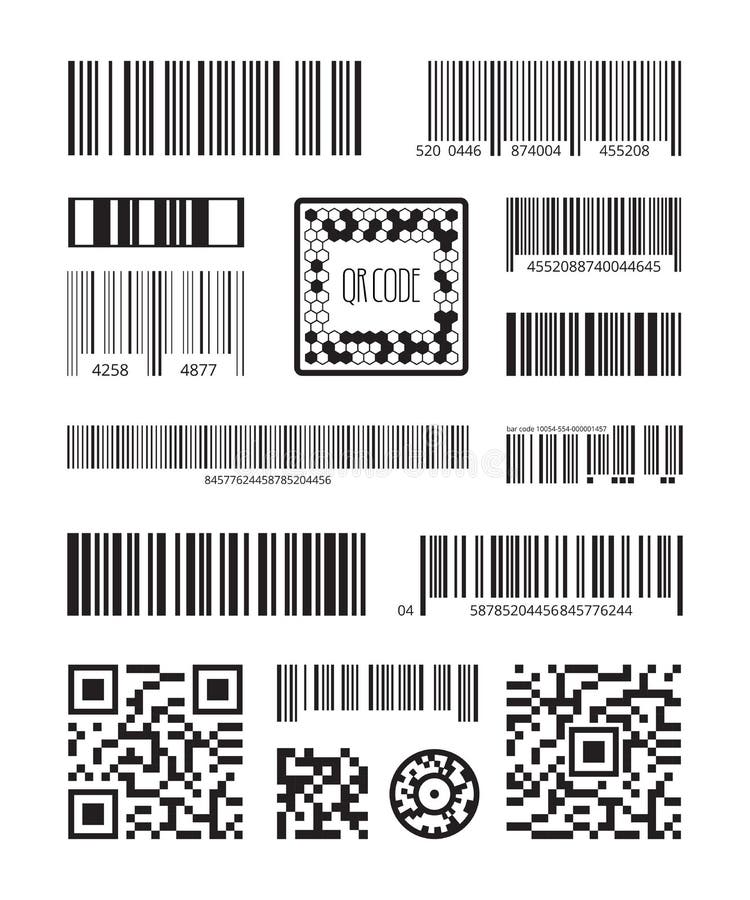 Qr Code. Bar Code Scanning Product Symbols Laser Code Message Vector ...
