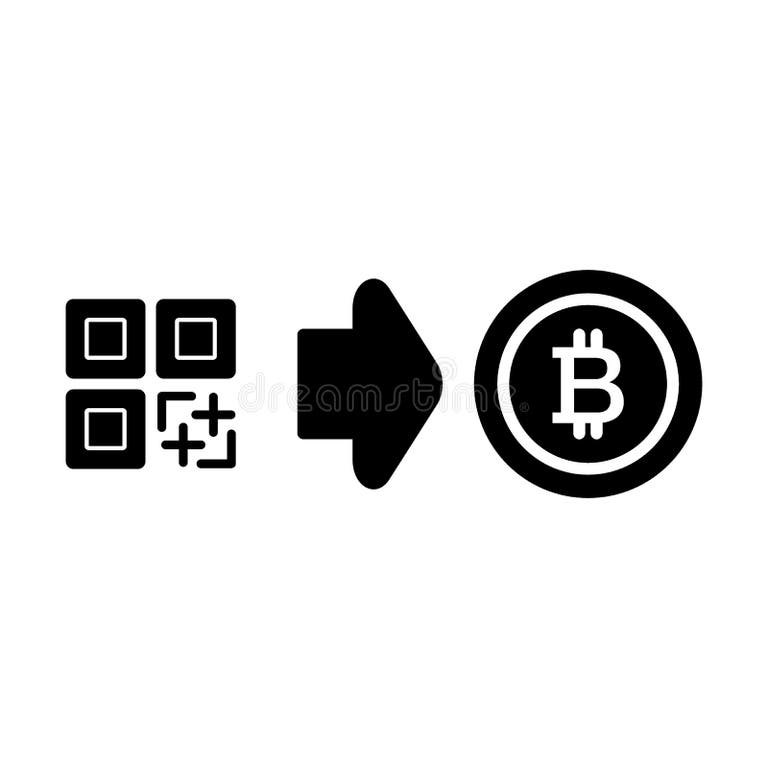 QR Code, Bitcoin Solid Icon. Vector Illustration Isolated on White ...
