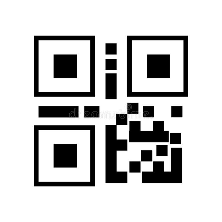 QR Code- Black Linear QR Code Vector Illustration Symbol Icon Stock ...