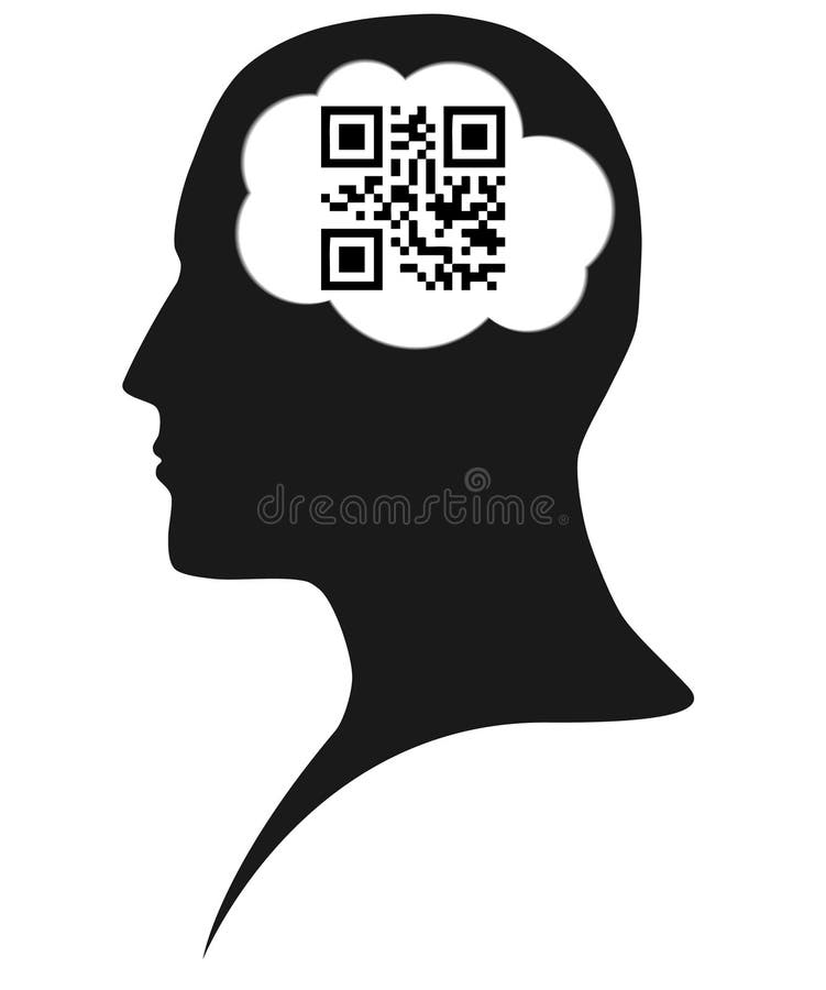QR code brain stock vector. Illustration of side, silhouette - 25772702