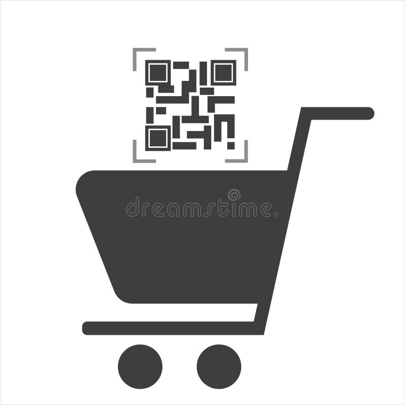 Qr Code in a Car for Shopping. Vector Stock Illustration - Illustration ...