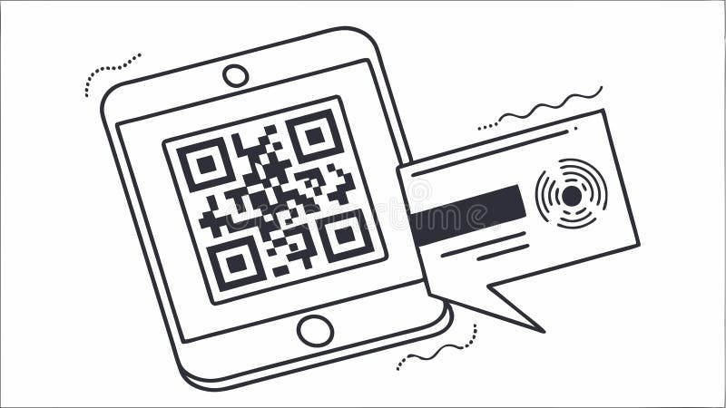 QR Code and Card, Digital Payment and Technology Design Vector Design ...
