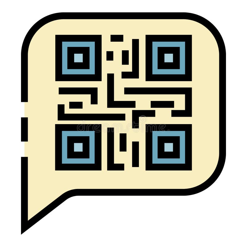 QR Code in Chat Bubble Icon Color Outline Vector Stock Vector ...