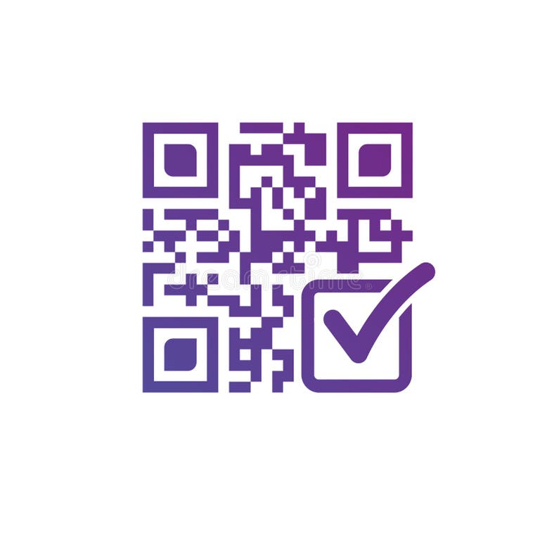 Qr Code with Check Mark, Modern Design Vector Illustration Isolated on ...