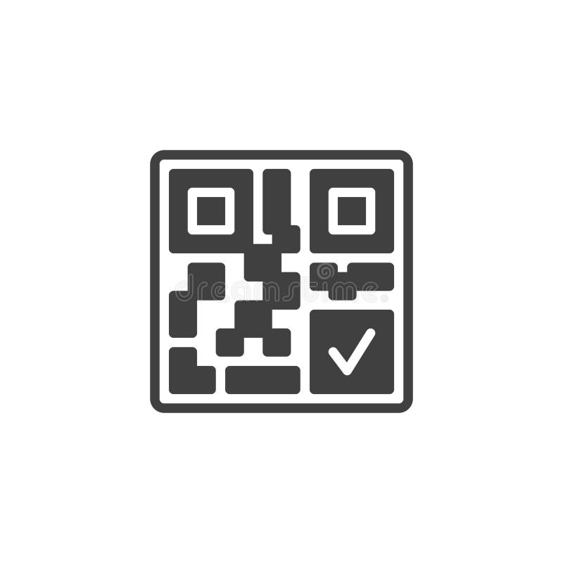 QR Code with a Checkmark Vector Icon Stock Illustration - Illustration ...