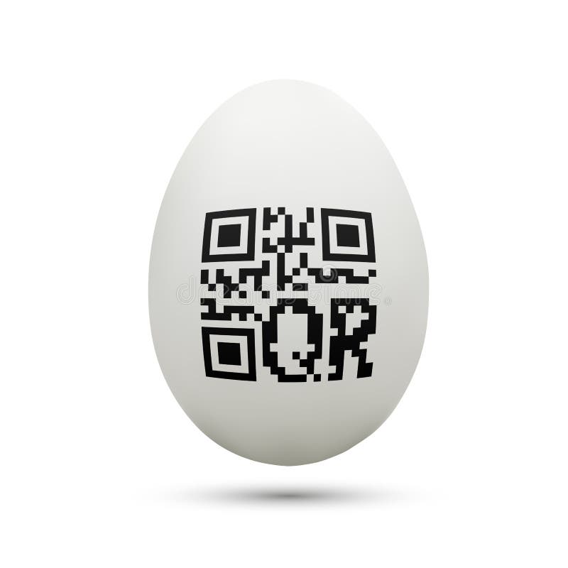 Qr code on chicken egg stock vector. Illustration of information - 50848235