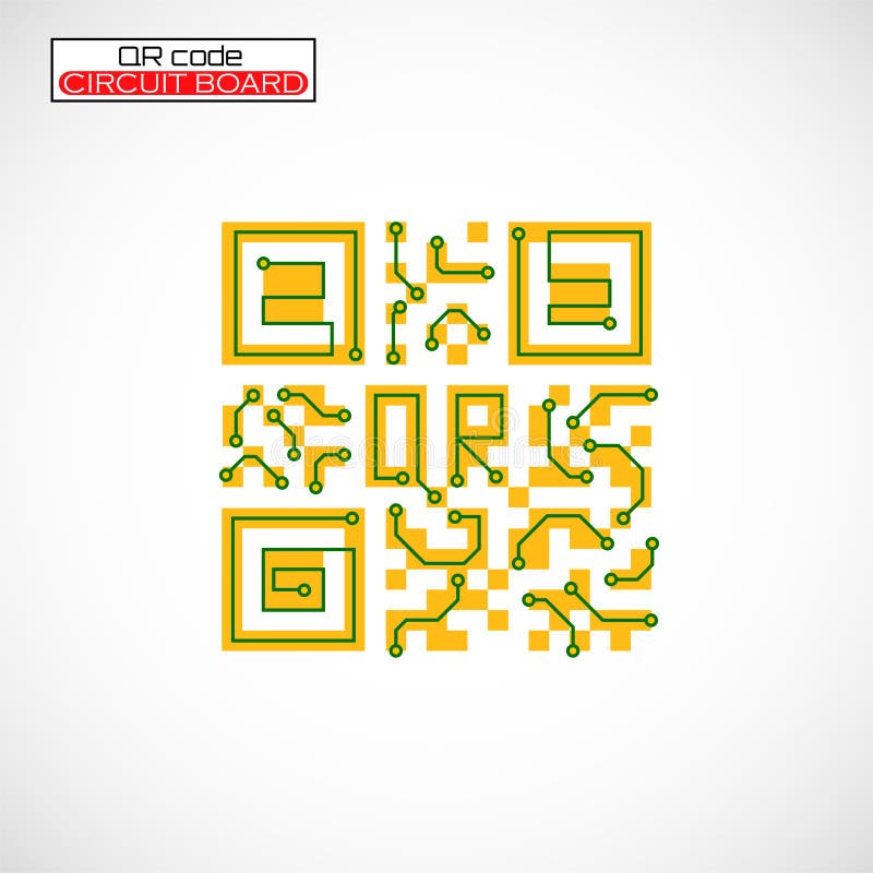 Qr Code with Circuit Board Logo. Technology Code, Barcode ...