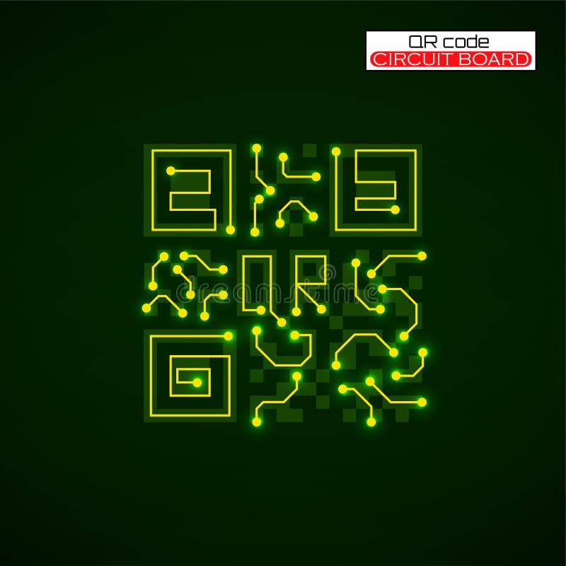 Qr Code with Circuit Board Logo. Technology Code, Barcode ...