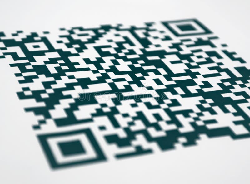 A QR Code Close Up Colored on the White Background Stock Image - Image ...