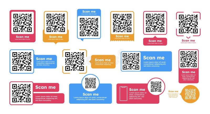 QR code color set stock vector. Illustration of strip - 279950675