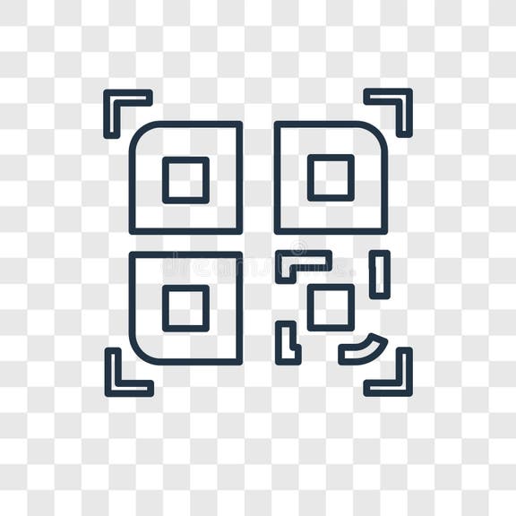 Qr Code Concept Vector Linear Icon Isolated on Transparent Background ...
